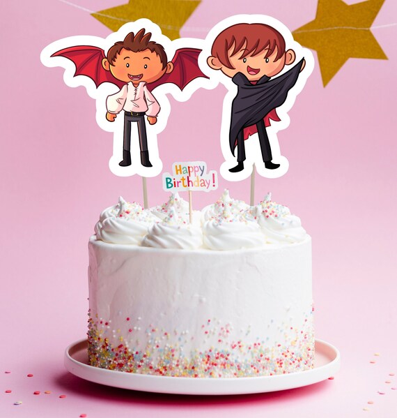 Cute Vampire Boys Printable Cake Topper Table Decor - Etsy