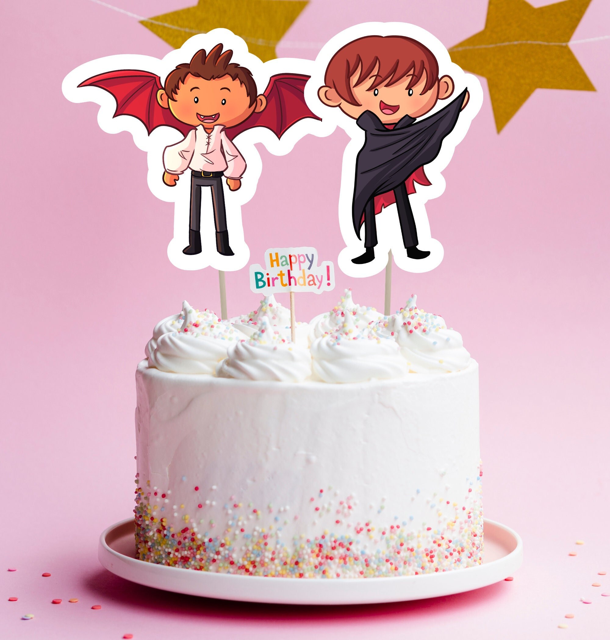 Cute Vampire Boys Printable Cake Topper Table Decor - Etsy