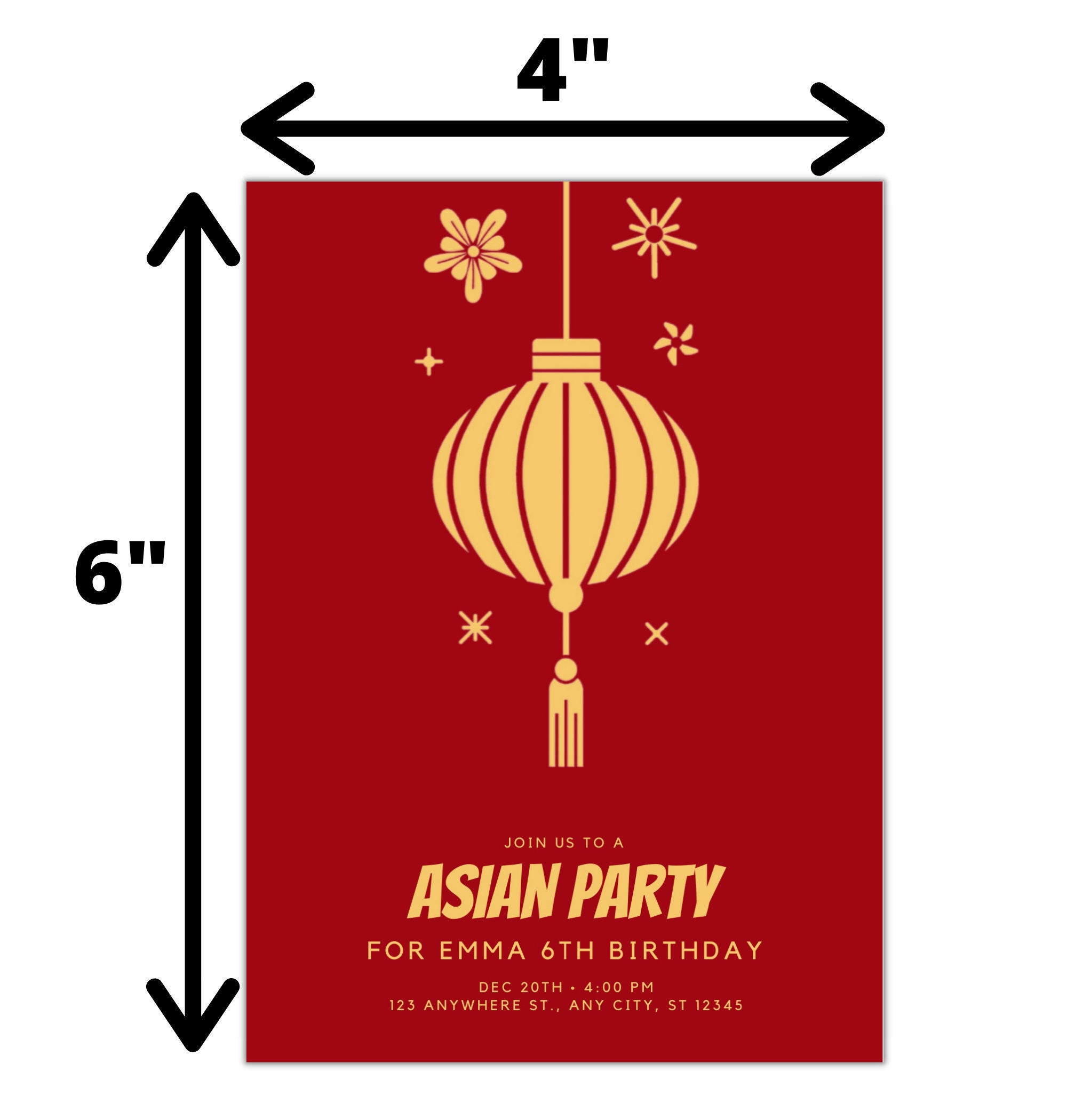 Editable Asian Chinese Japanese Invitation Card Custom Personalized ...