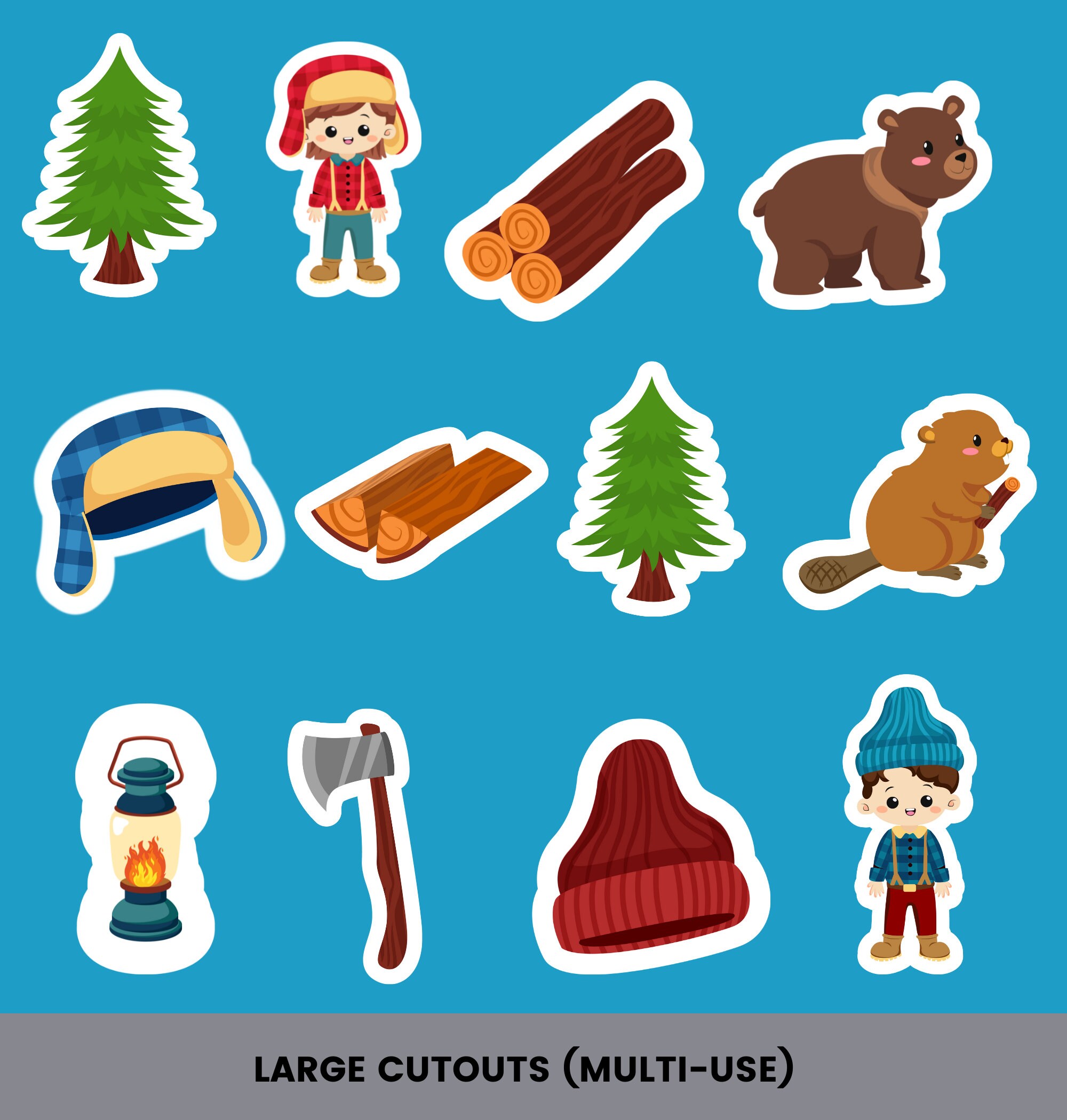Lumberjack Buffalo Plaid Printable Cake Topper Decor Centerpiece or ...