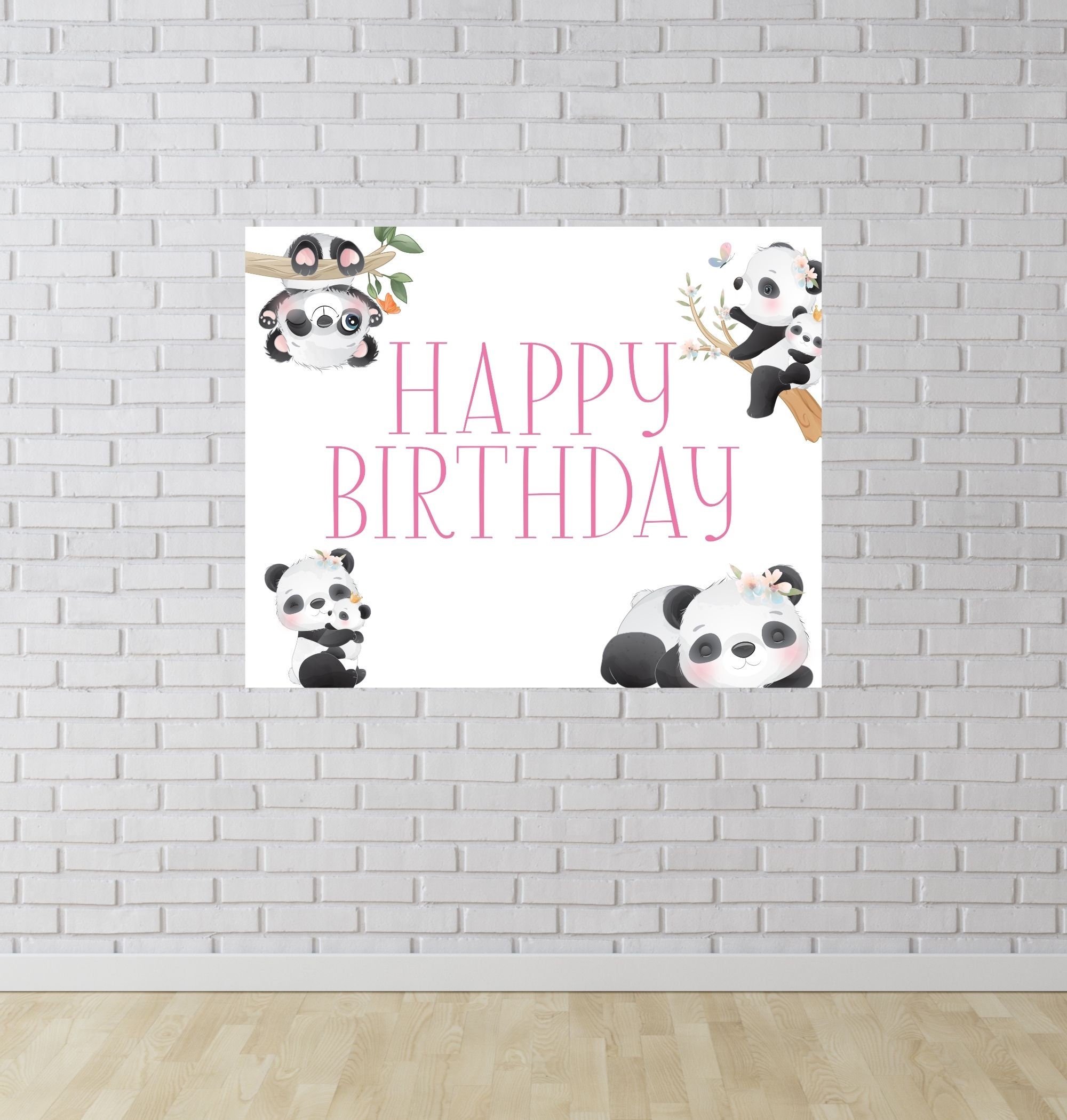 Panda Backdrop Background Printable Digital Instant Download - Etsy UK