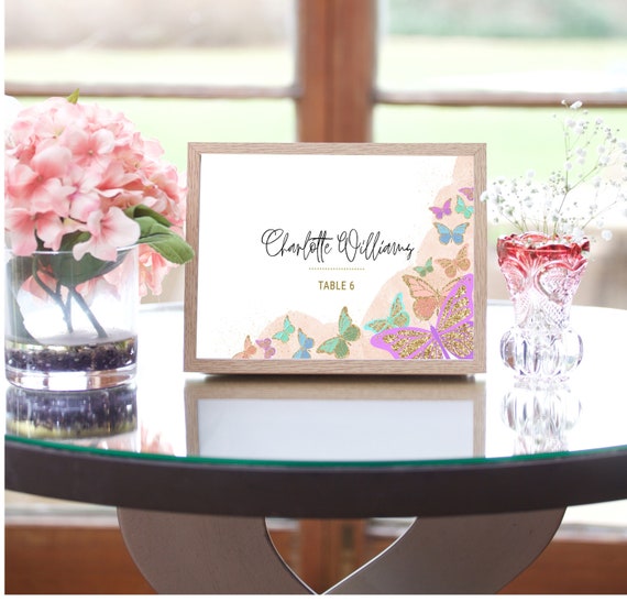 Editable Butterflies Gold Glitter Table Numbers Place Cards - Etsy Canada