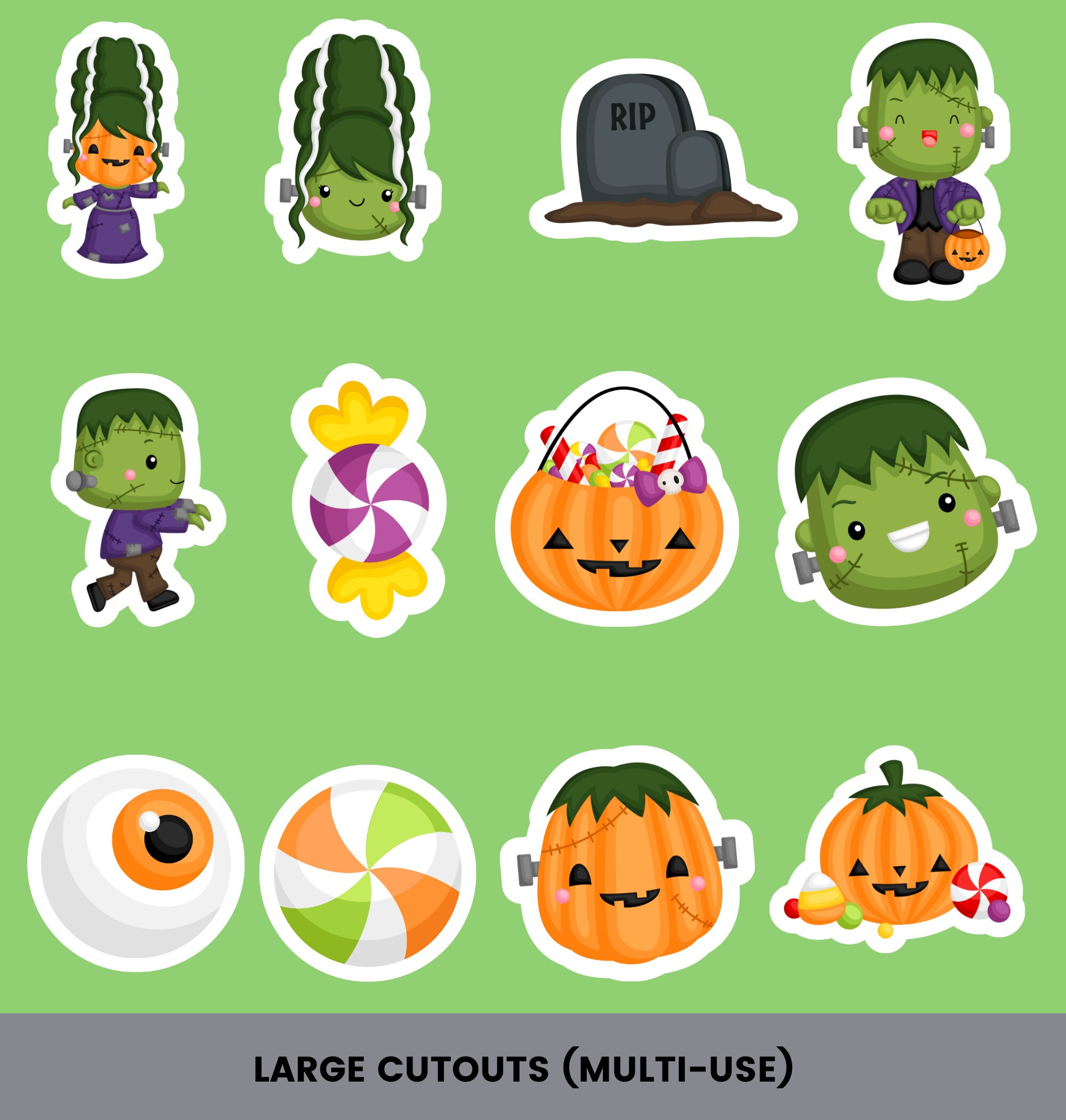 Frankenstein Halloween Printable Cake Topper Table Decor Centerpiece ...