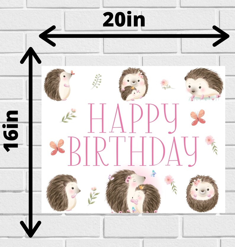 Hedgehog Birthday Party Printable Backdrop Sign Digital - Etsy