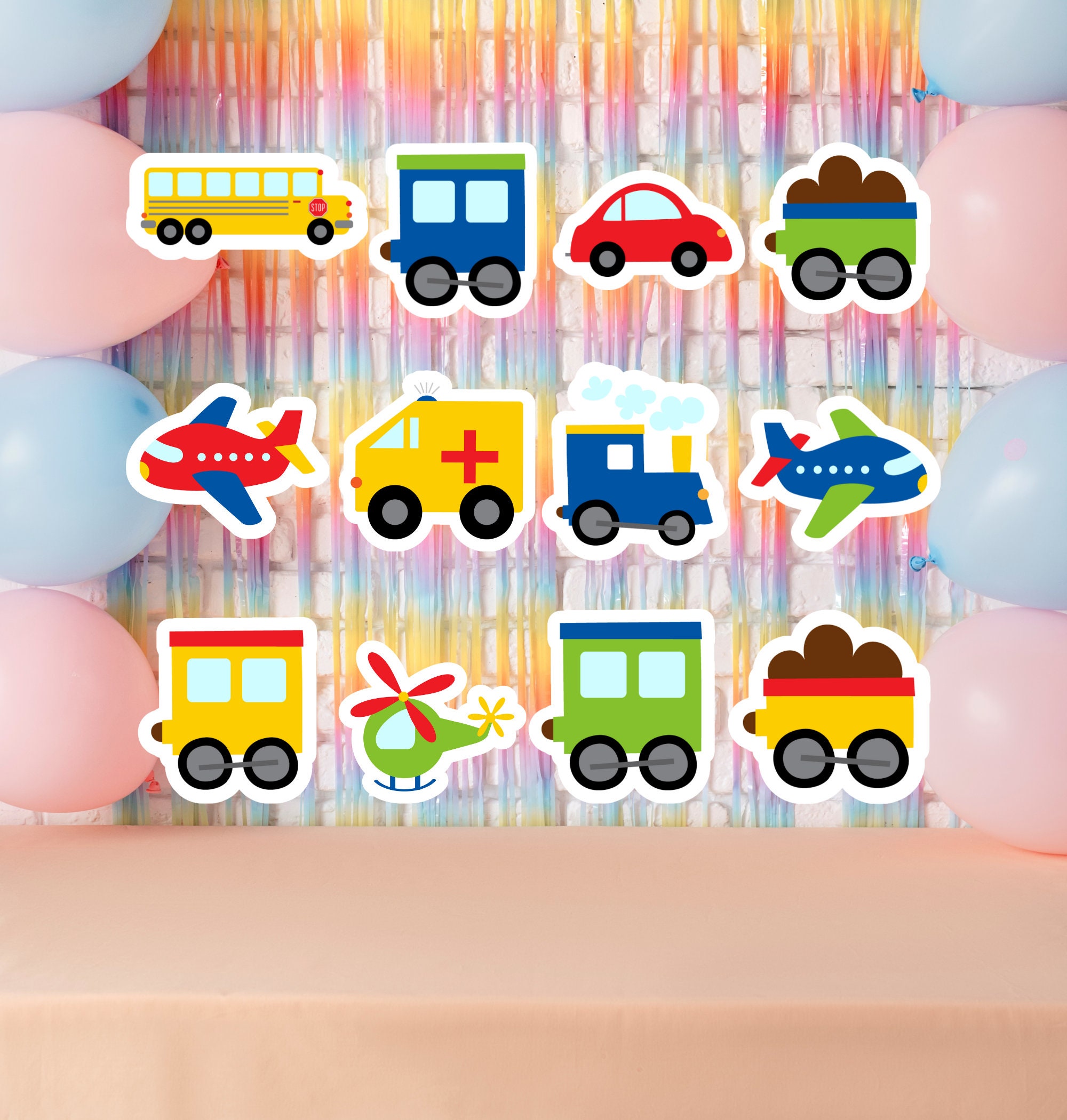 Transportation Vehicles Printable Cake Topper Decor Centerpiece or ...