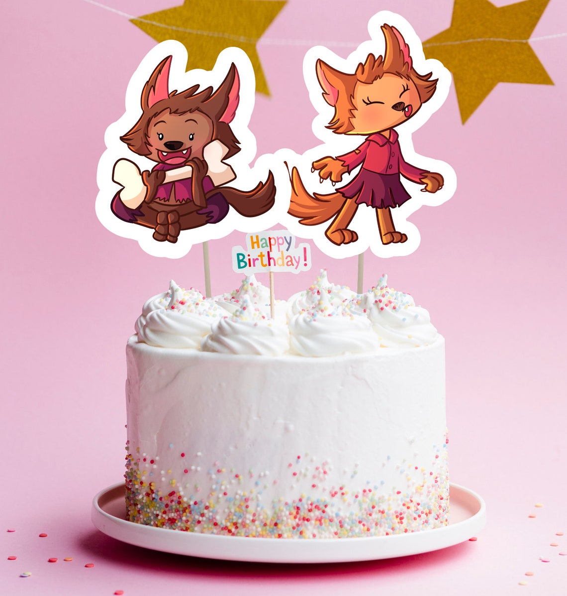 Werewolf Girls Halloween Printable Cake Topper Table Decor - Etsy Canada