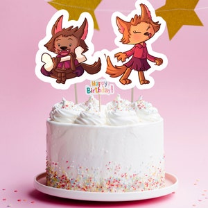 Werewolf Girls Halloween Printable Cake Topper Table Decor Digital ...