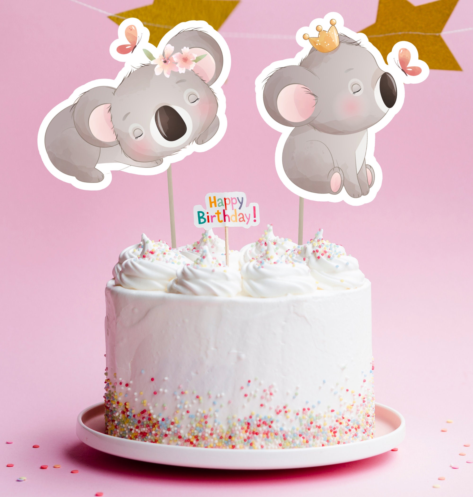 Koala Printable Cake Topper Table Decor Centerpiece or Photo Booth ...