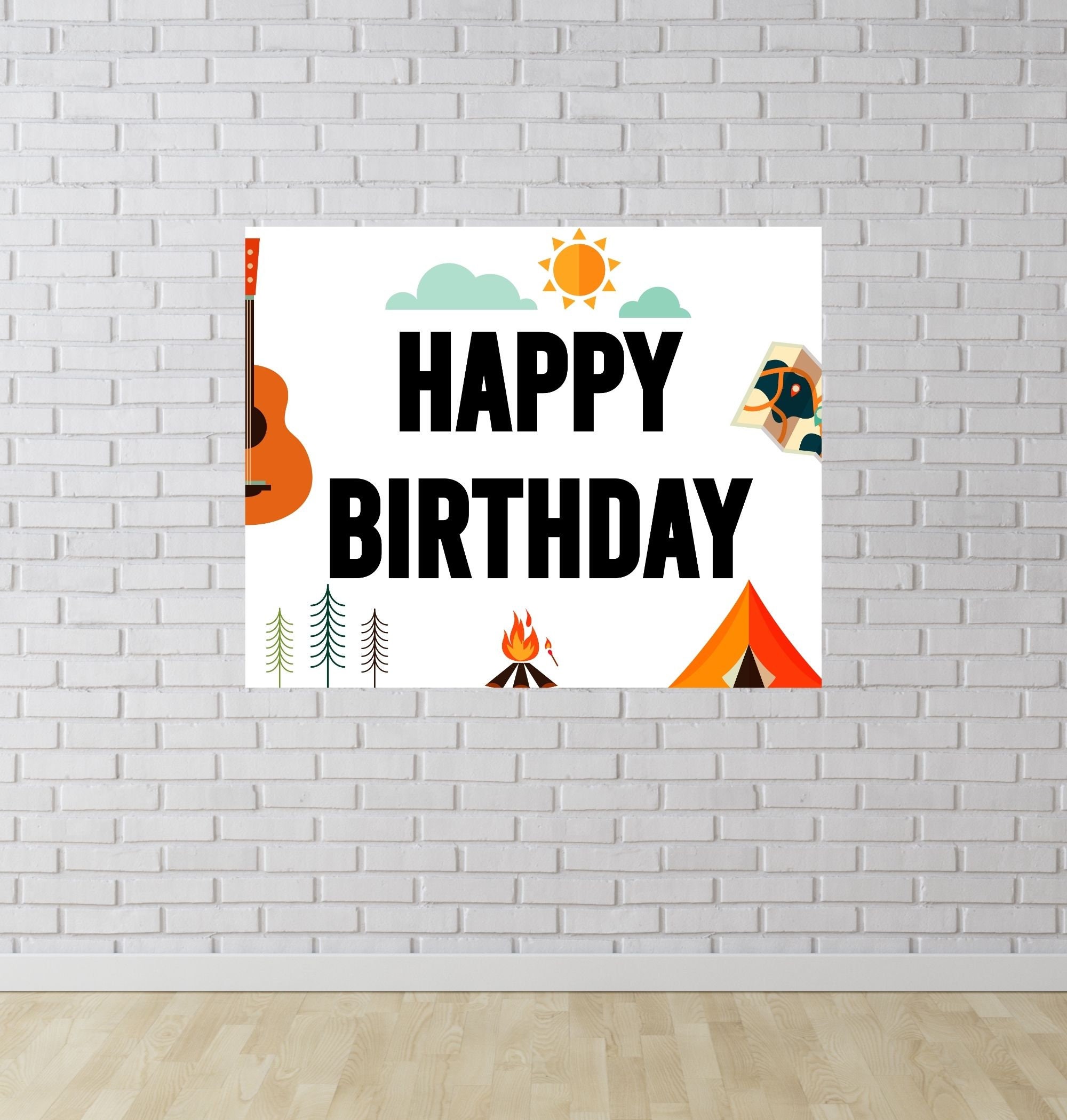 Camping Survival Tactical Backdrop Sign Printable Digital Instant ...