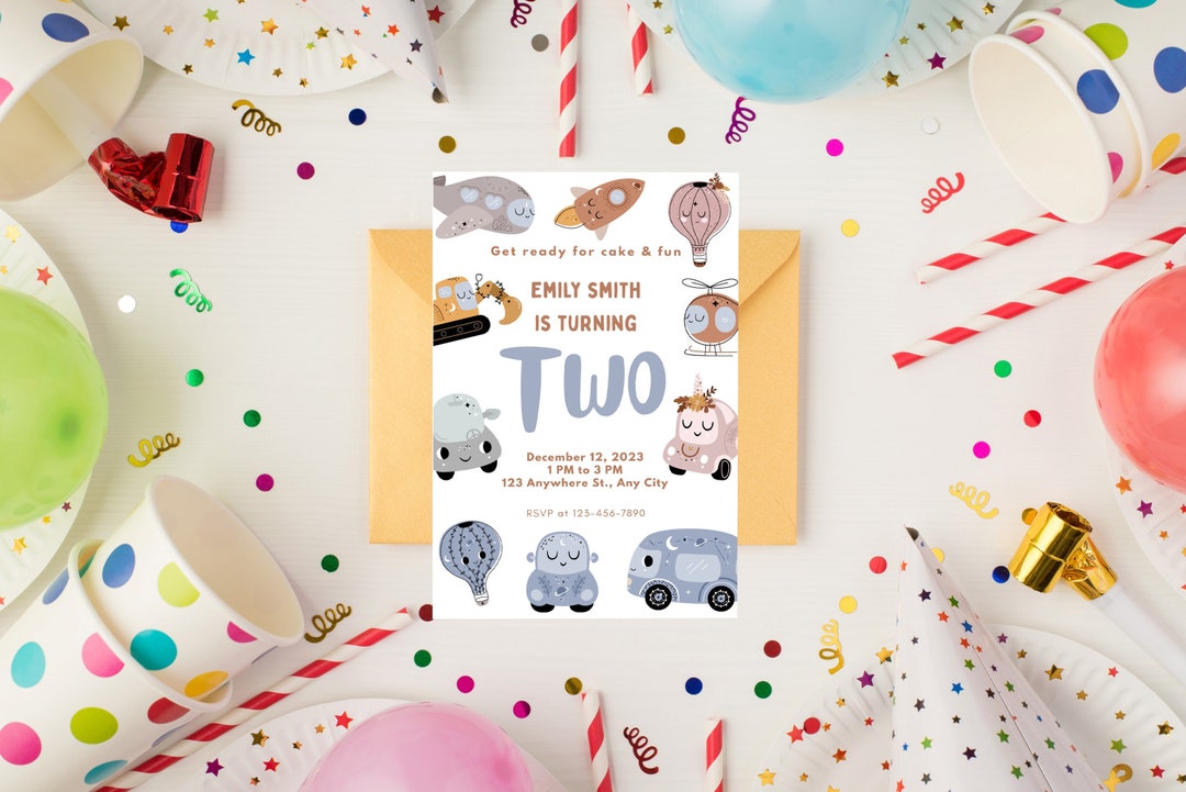Editable Vehicule Truck Transportation Invitation Card Custom ...