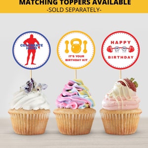 Bodybuilding Bodybuilder Happy Birthday Banner Printable Digital ...