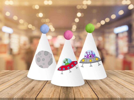 Printable Party Hats Party Space Astronaut Galaxy Birthday - Etsy
