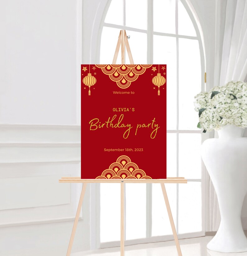 Editable Asian Chinese Japanese Welcome Sign Poster Custom Personalized ...