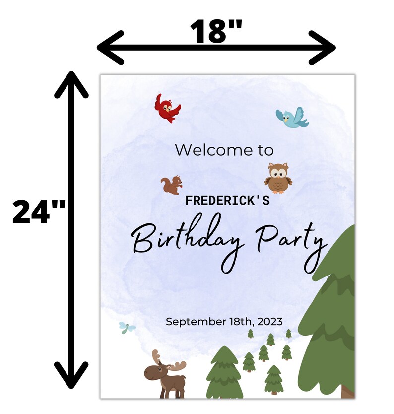 Editable Woodland Animals Cute Welcome Sign Poster Custom - Etsy