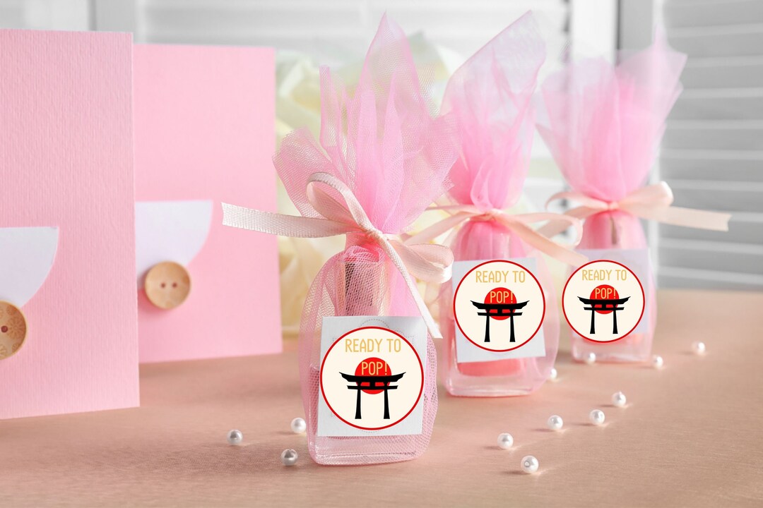 Ready to Pop Stickers Asian Chinese Baby Shower Favor Tags Popcorn ...