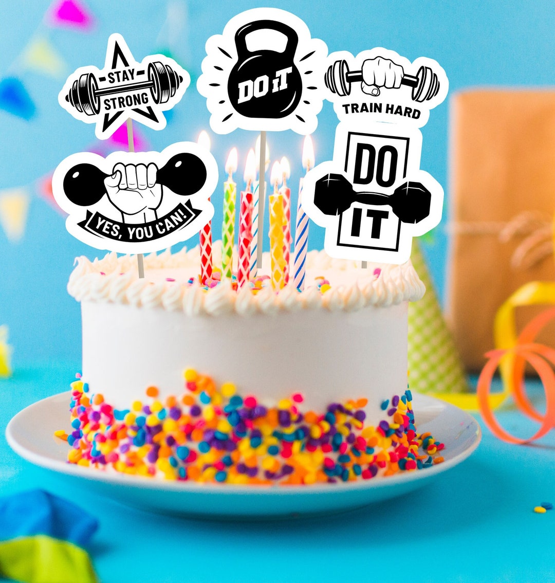 Bodybuilding Bodybuilder Printable Cake Topper Decor Centerpiece or ...