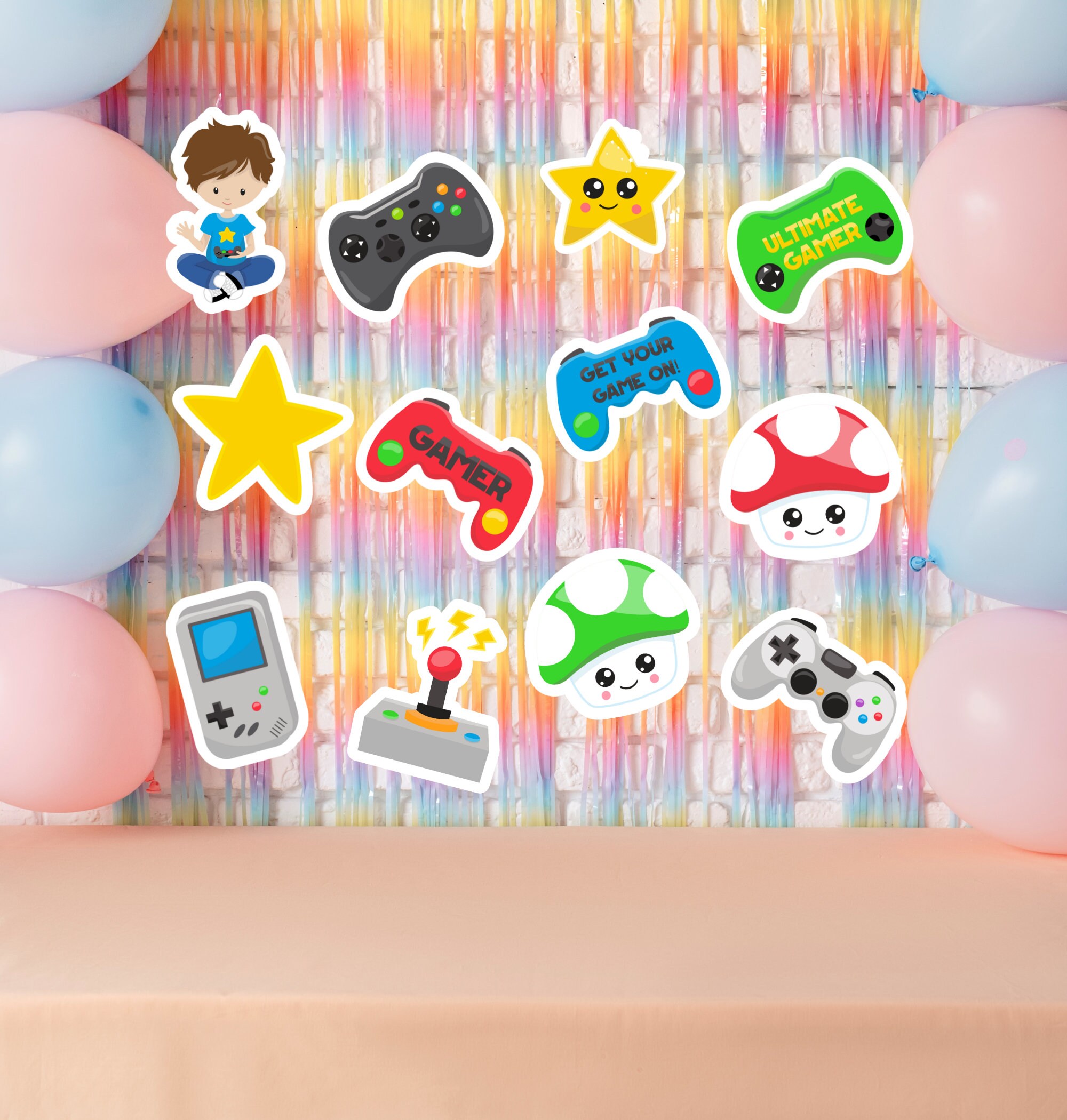 Gaming Video Games Party Printable Cake Topper Decor Centerpiece or ...