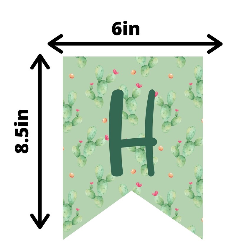 Succulents Cactus Happy Birthday Banner Flags Printable - Etsy