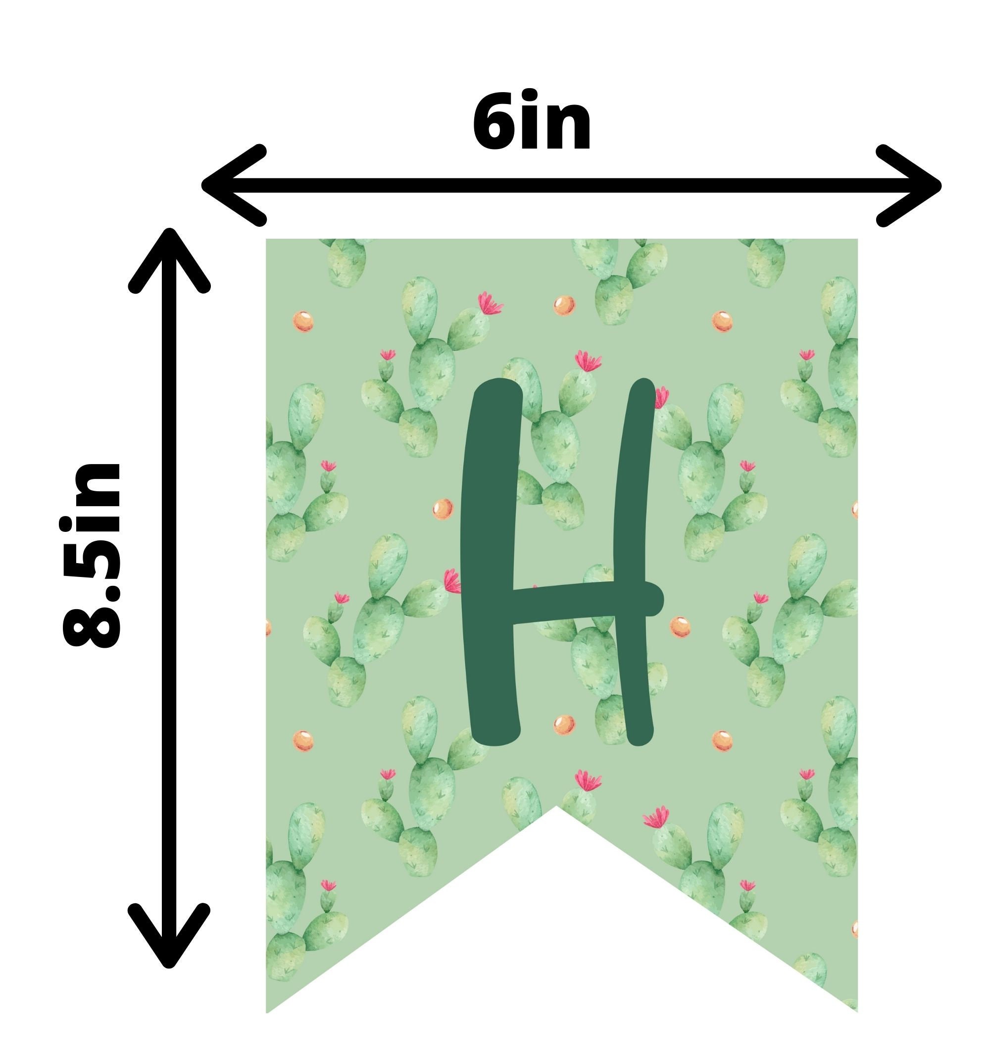 Succulents Cactus Happy Birthday Banner Flags Printable - Etsy