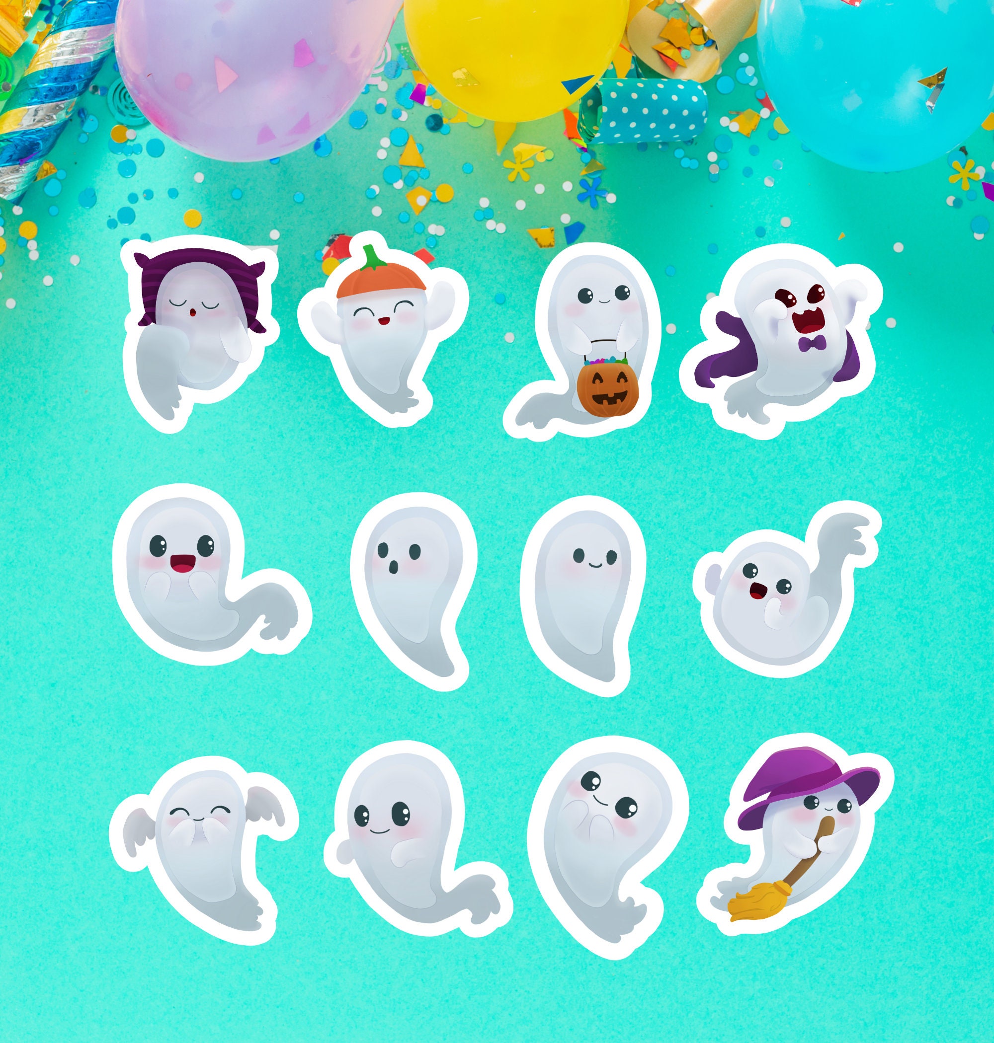 Cute Ghost Printable Cake Topper Table Decor Centerpiece or - Etsy
