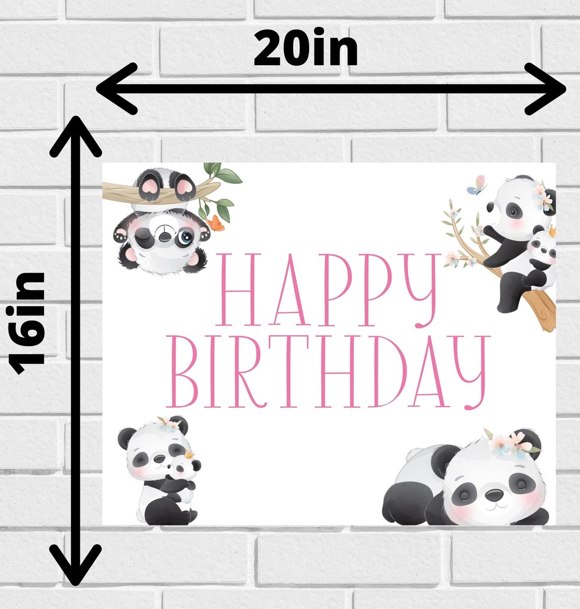 Panda Backdrop Background Printable Digital Instant Download - Etsy UK