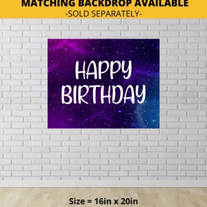 Galaxy Cosmic Stars Happy Birthday Banner Flags Printable Digital ...