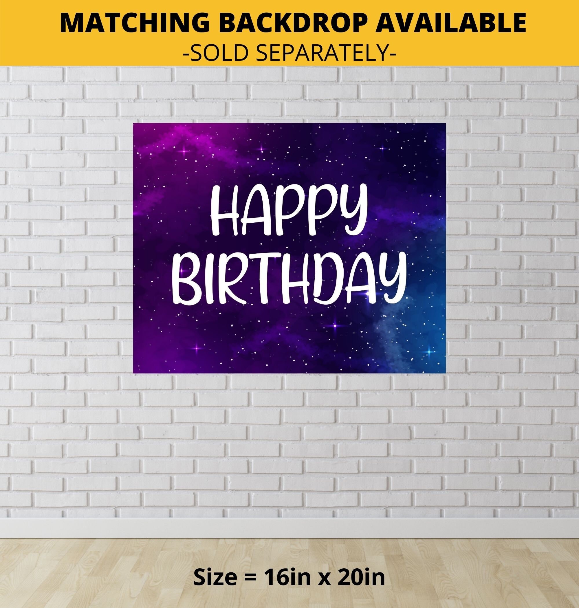 Galaxy Cosmic Stars Happy Birthday Banner Flags Printable Digital ...