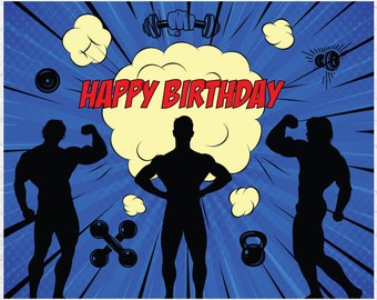 Bodybuilder Backdrop - Etsy