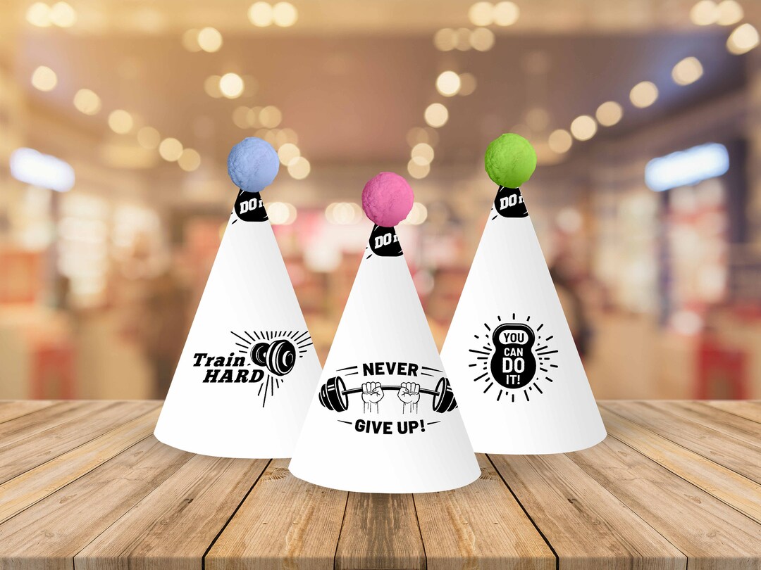 Printable Party Hats Party Bodybuilding Bodybuilder Birthday Party ...