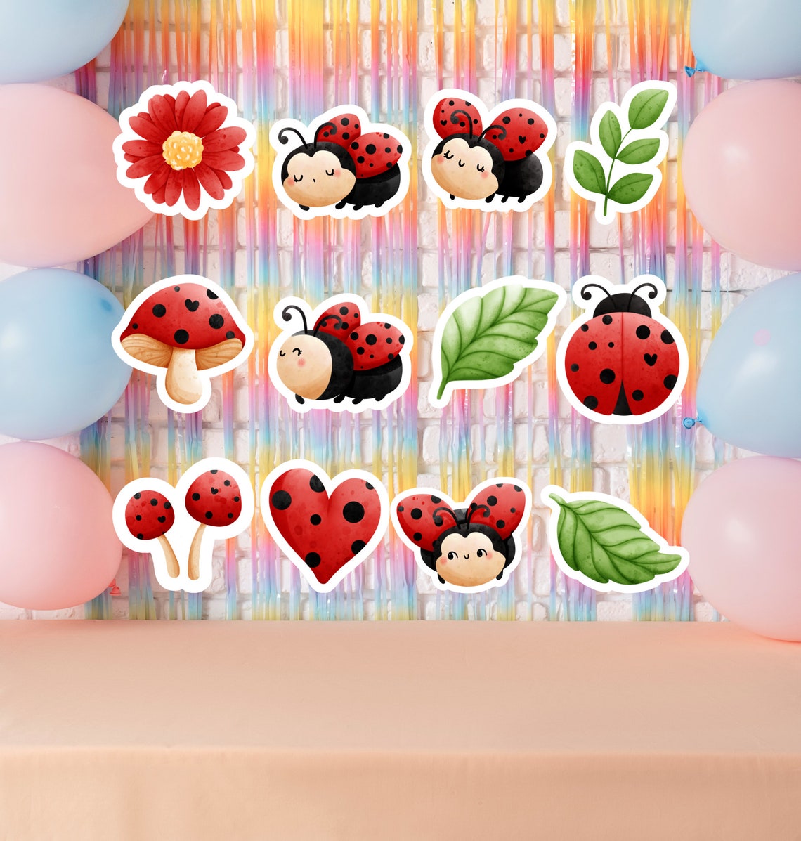 Ladybug Printable Cake Topper Decor Centerpiece or Digital Instant ...
