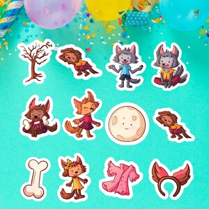 Werewolf Girls Halloween Printable Cake Topper Table Decor Digital ...