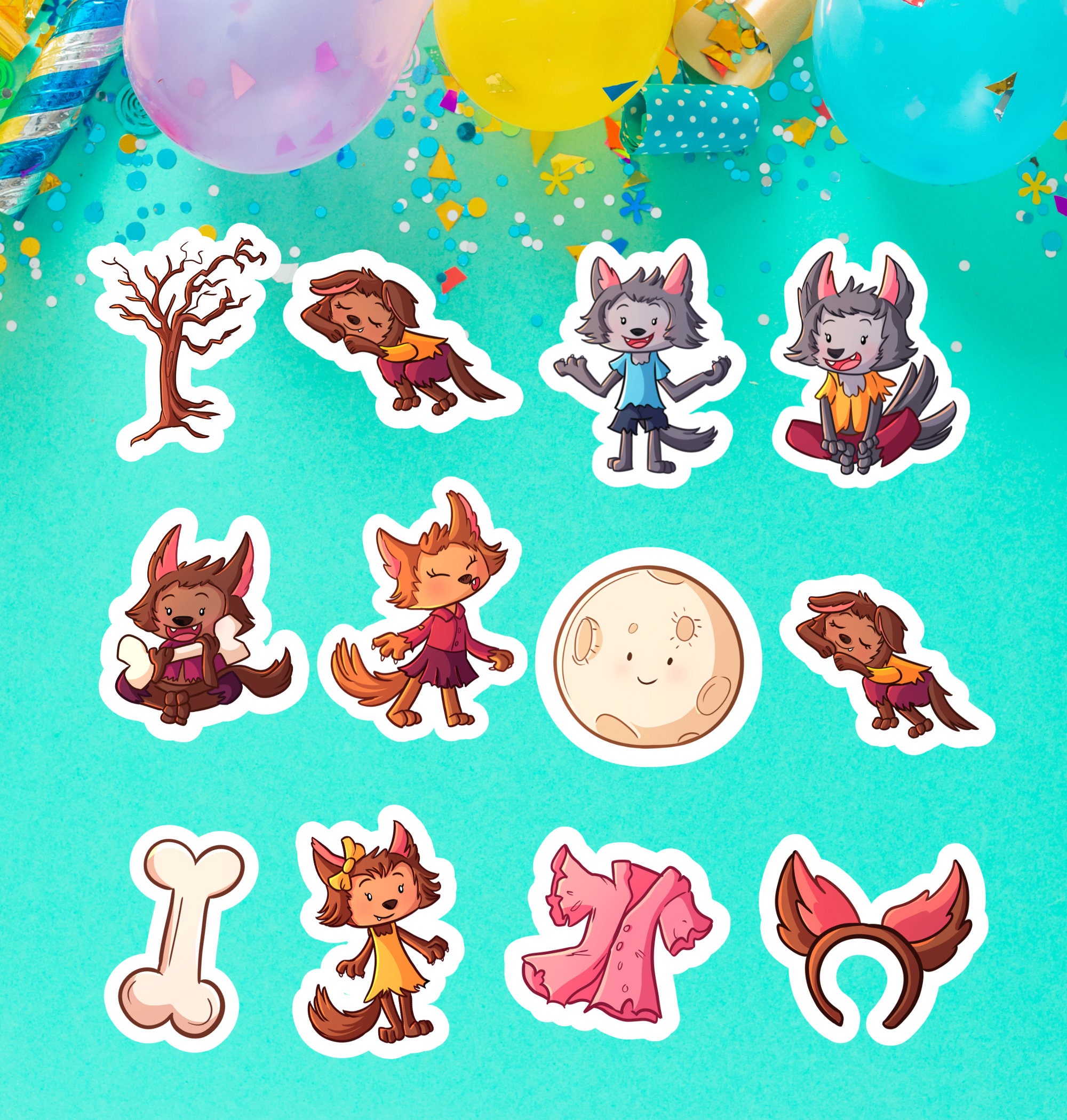 Werewolf Girls Halloween Printable Cake Topper Table Decor - Etsy Canada