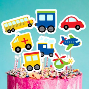 Transportation Vehicles Printable Cake Topper Decor Centerpiece or ...
