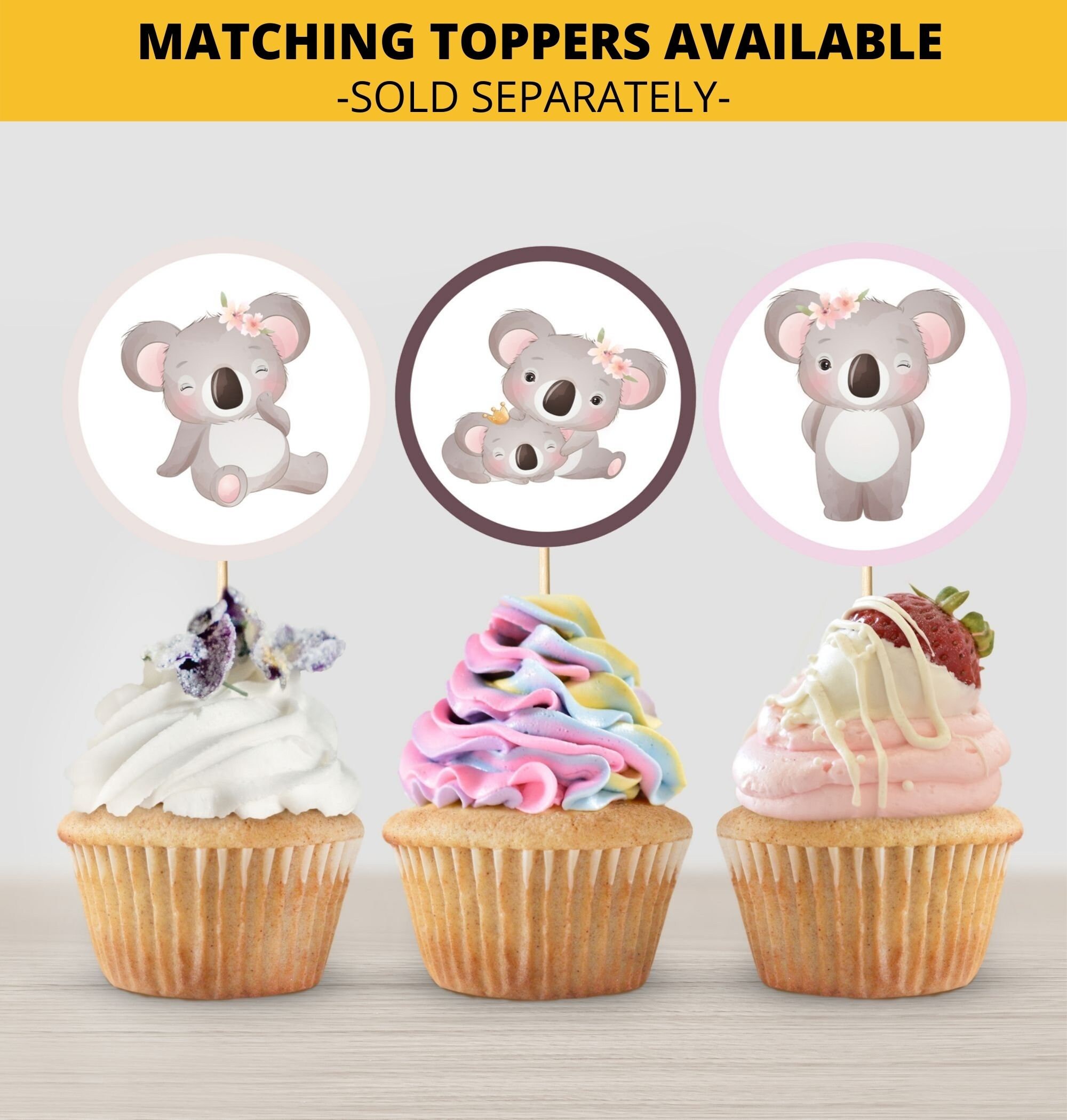 Koala Happy Birthday Banner Flags Printable Digital Instant - Etsy