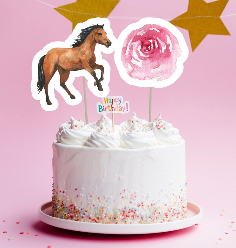 Horse Saddle up Watercolor Printable Cake Topper Decor Centerpiece or ...
