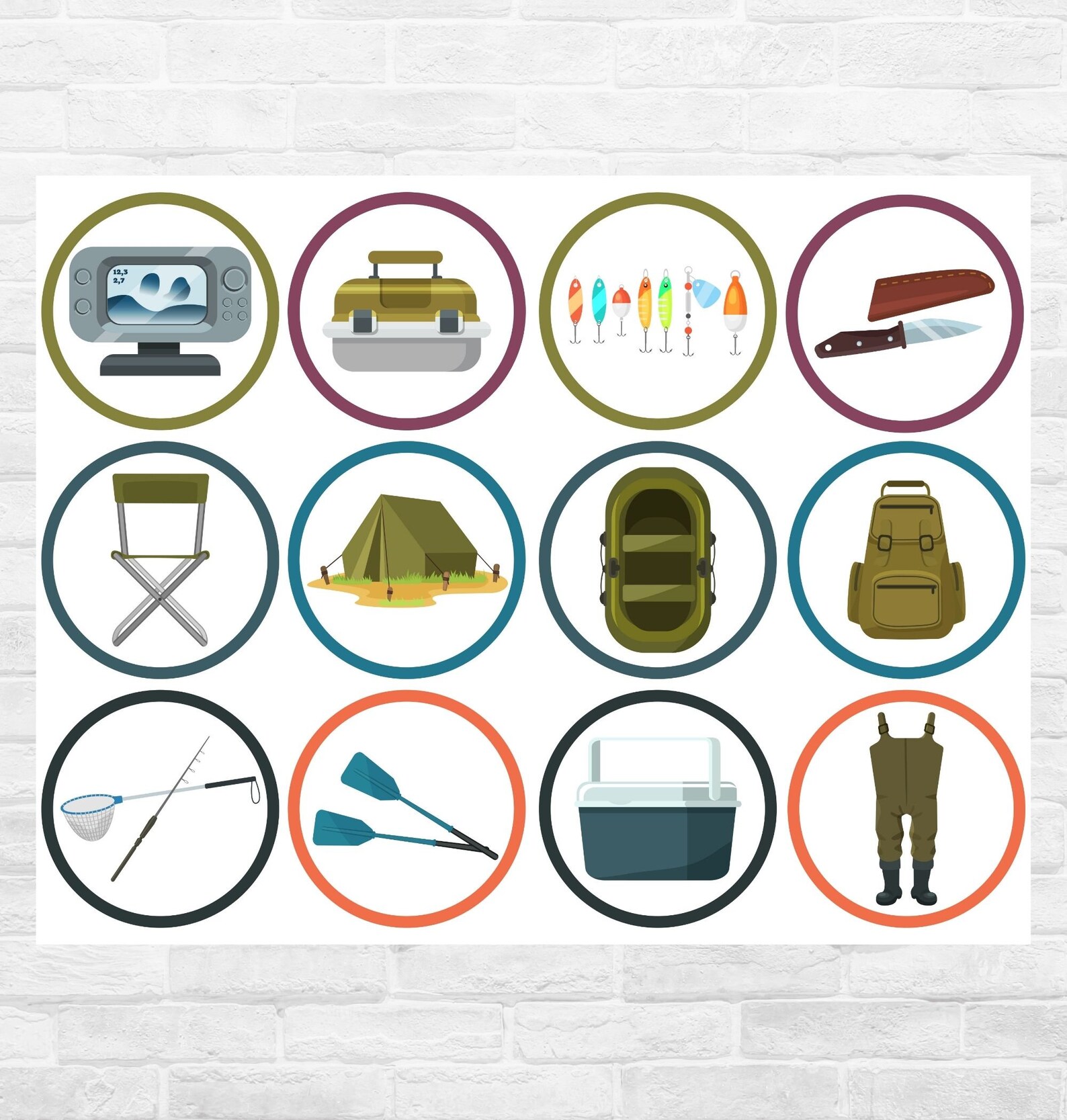 Fishing Birthday Party Printable Cupcake Toppers Digital - Etsy