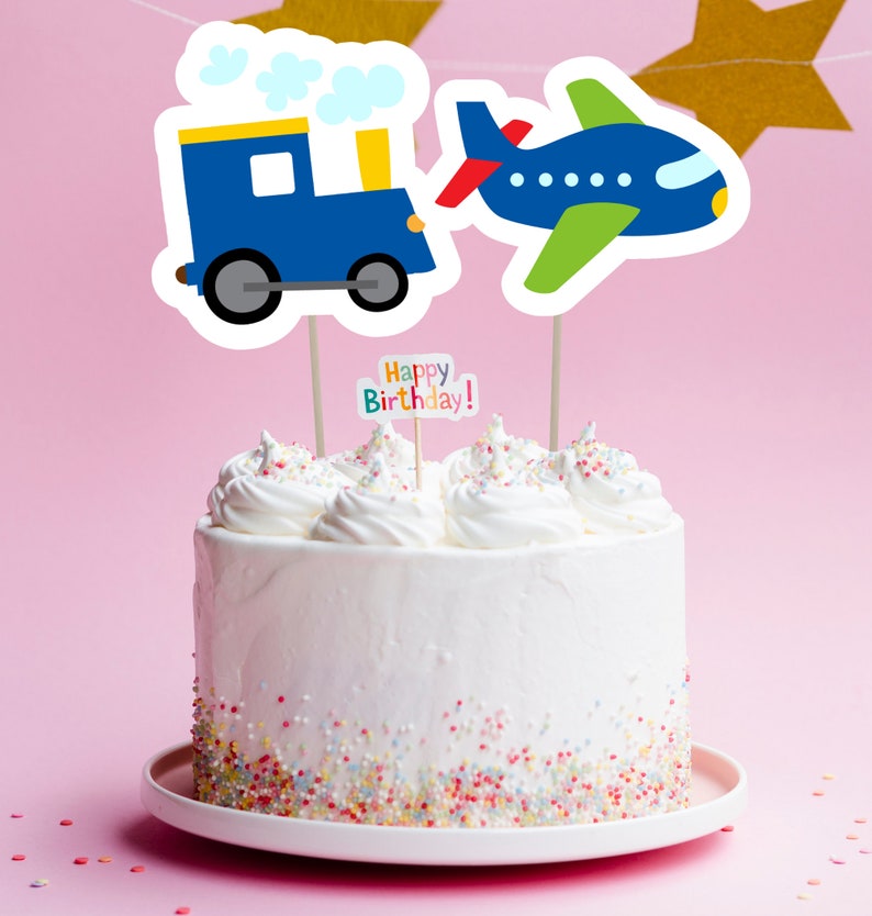 Transportation Vehicles Printable Cake Topper Decor Centerpiece or ...