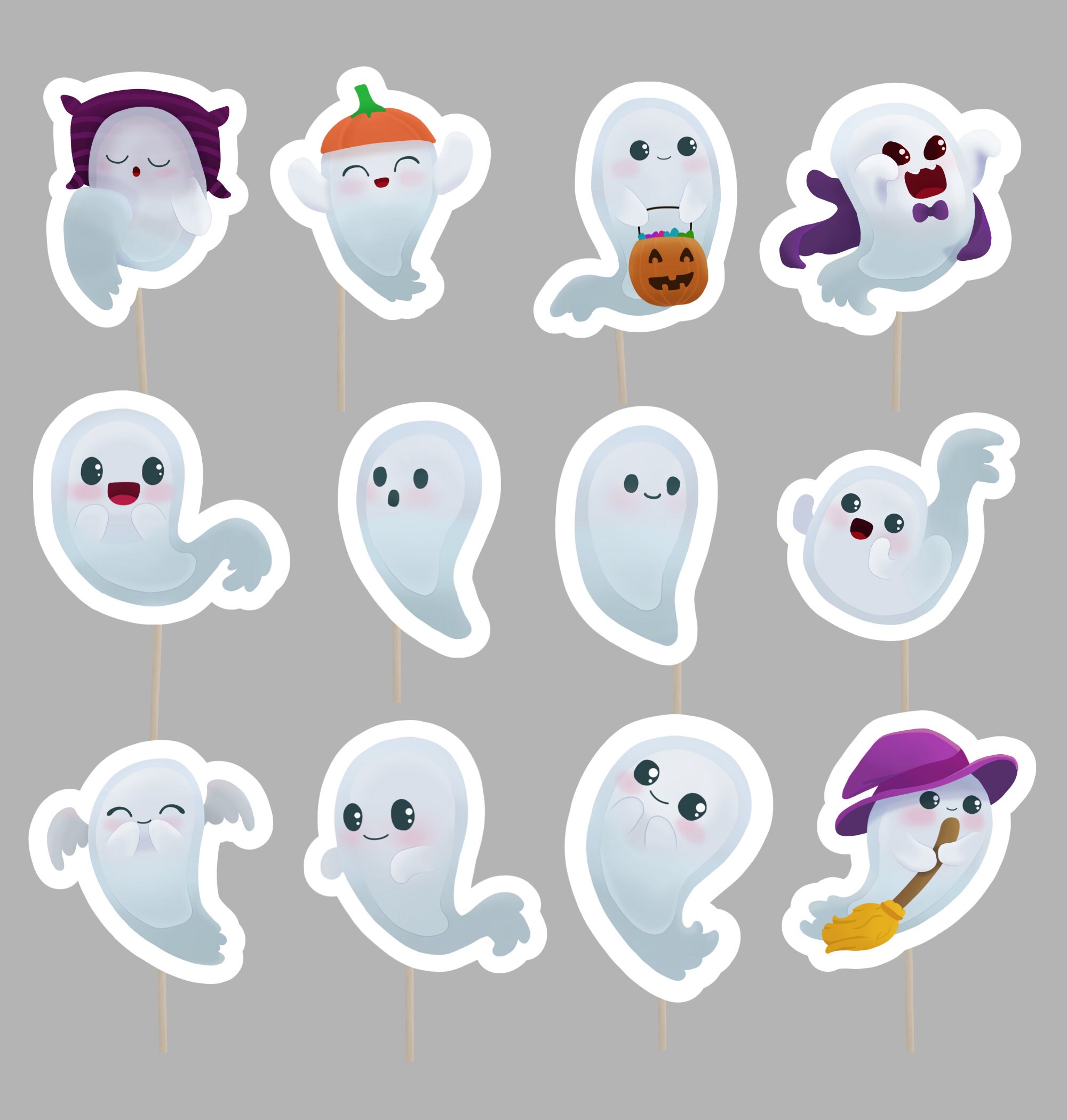 Cute Ghost Printable Cake Topper Table Decor Centerpiece or - Etsy