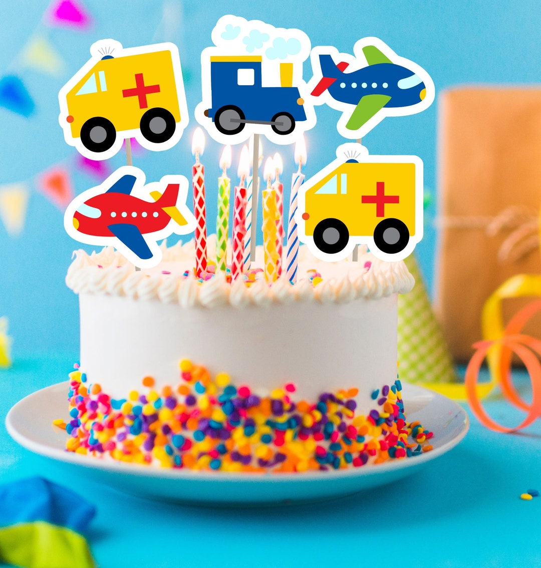 Transportation Vehicles Printable Cake Topper Decor Centerpiece or ...