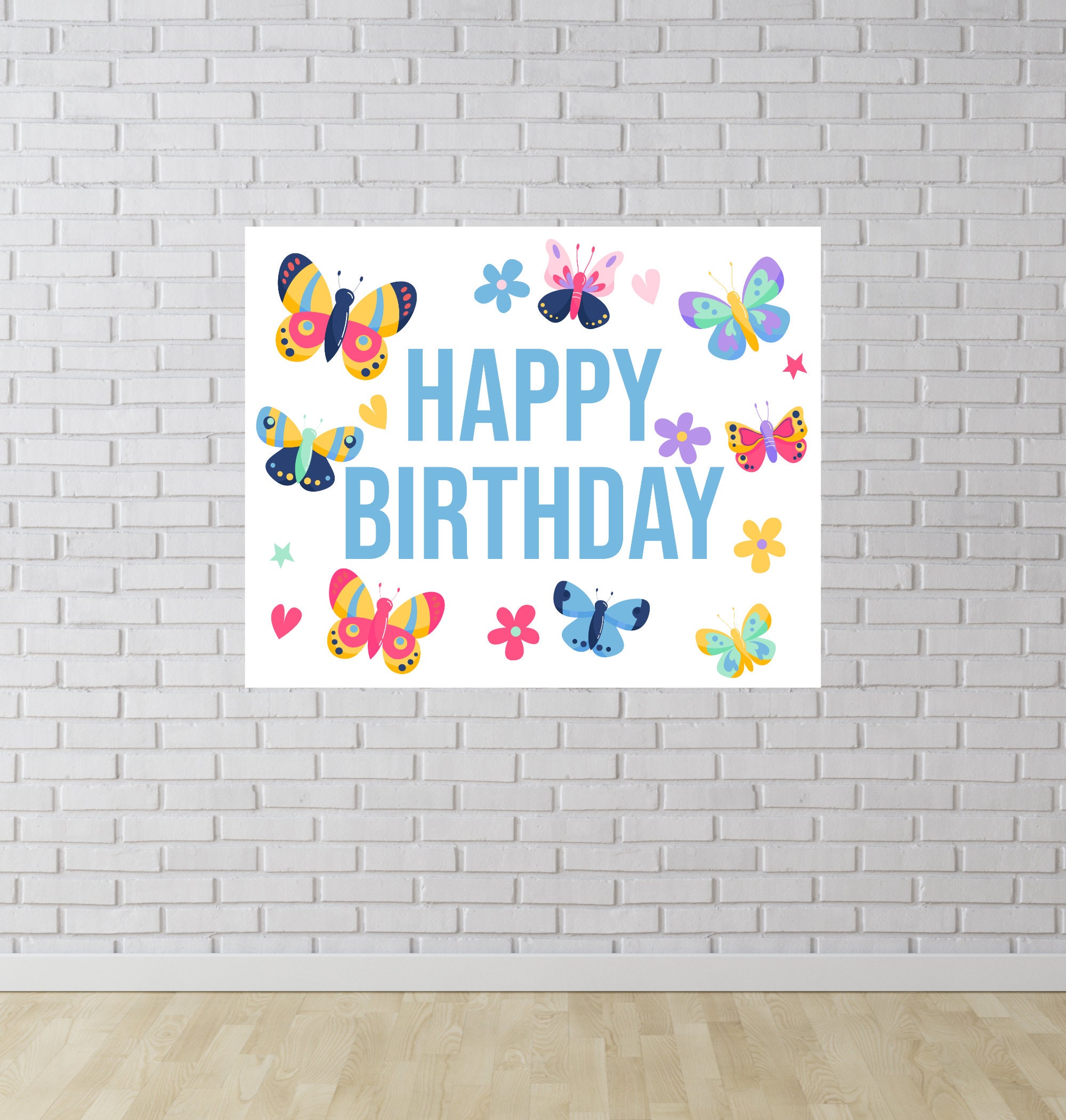 Butterfly Backdrop Sign Printable Digital Instant Download Butterfly ...