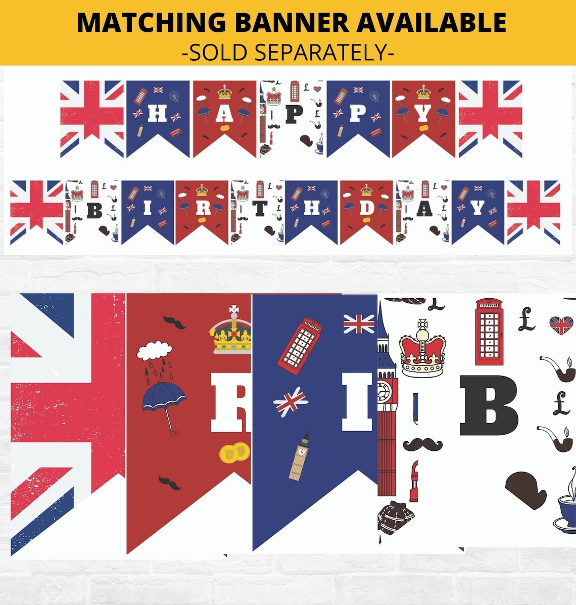 British Backdrop Sign Printable Digital Instant Download | Etsy