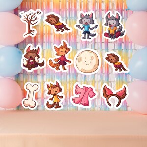 Werewolf Girls Halloween Printable Cake Topper Table Decor Digital ...