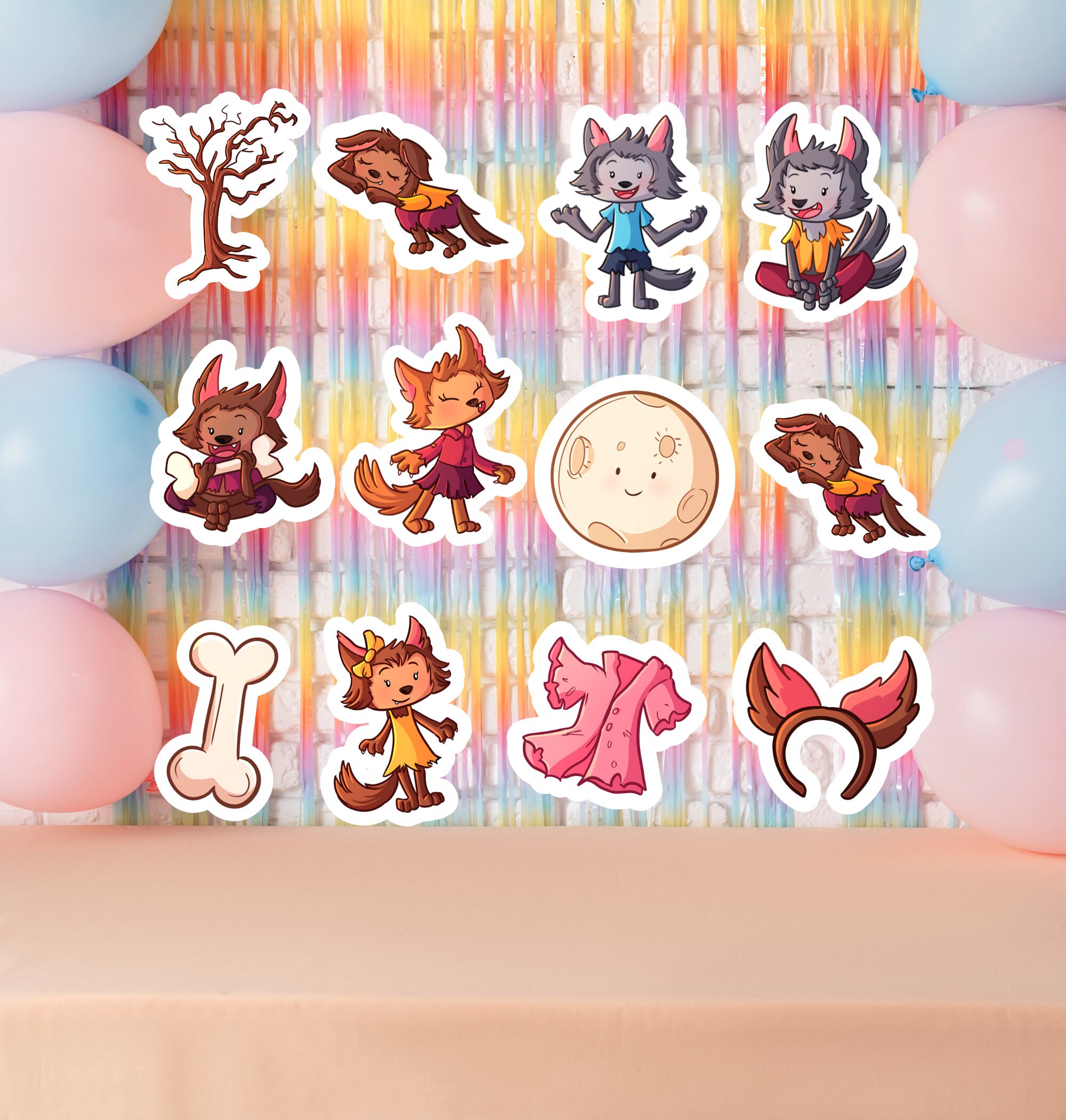 Werewolf Girls Halloween Printable Cake Topper Table Decor - Etsy Canada