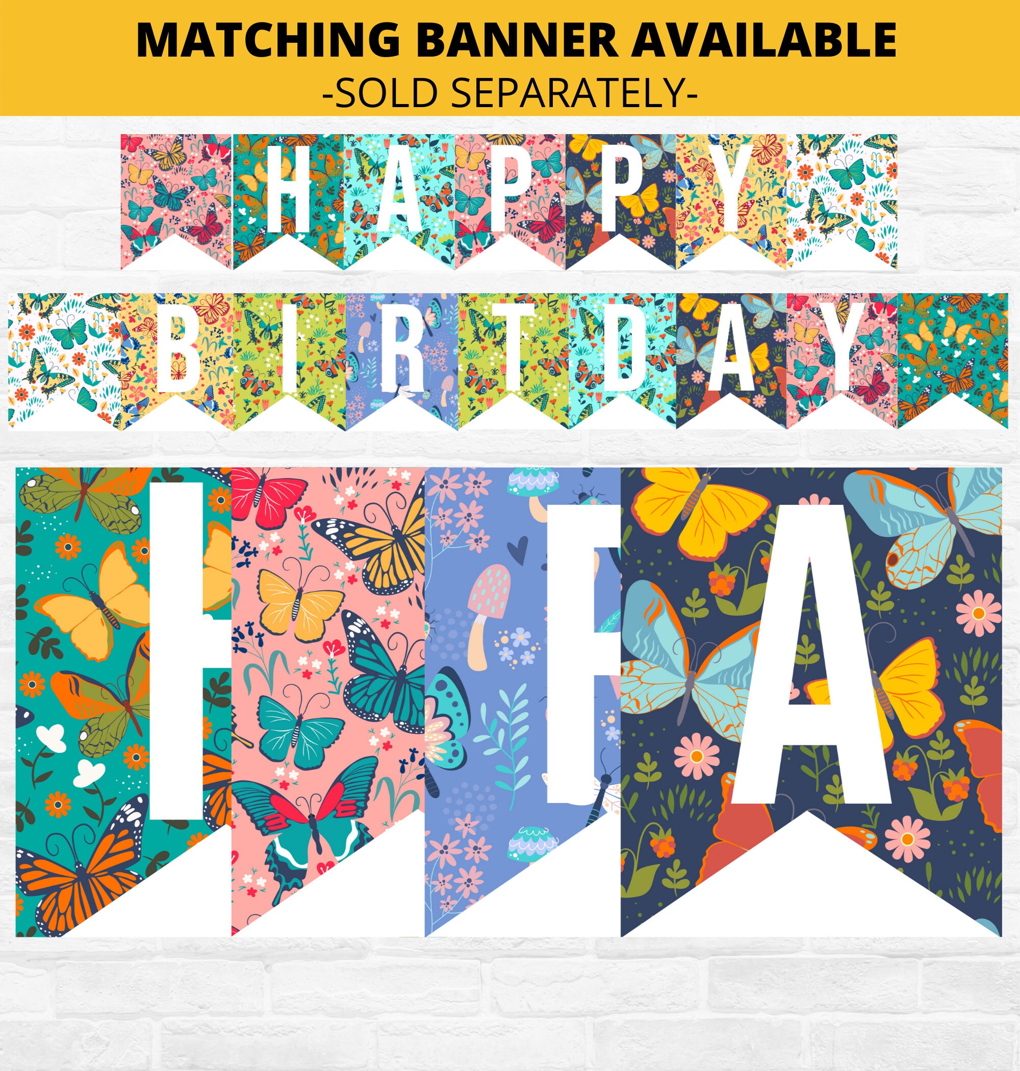 Butterfly Backdrop Sign Printable Digital Instant Download Butterfly ...