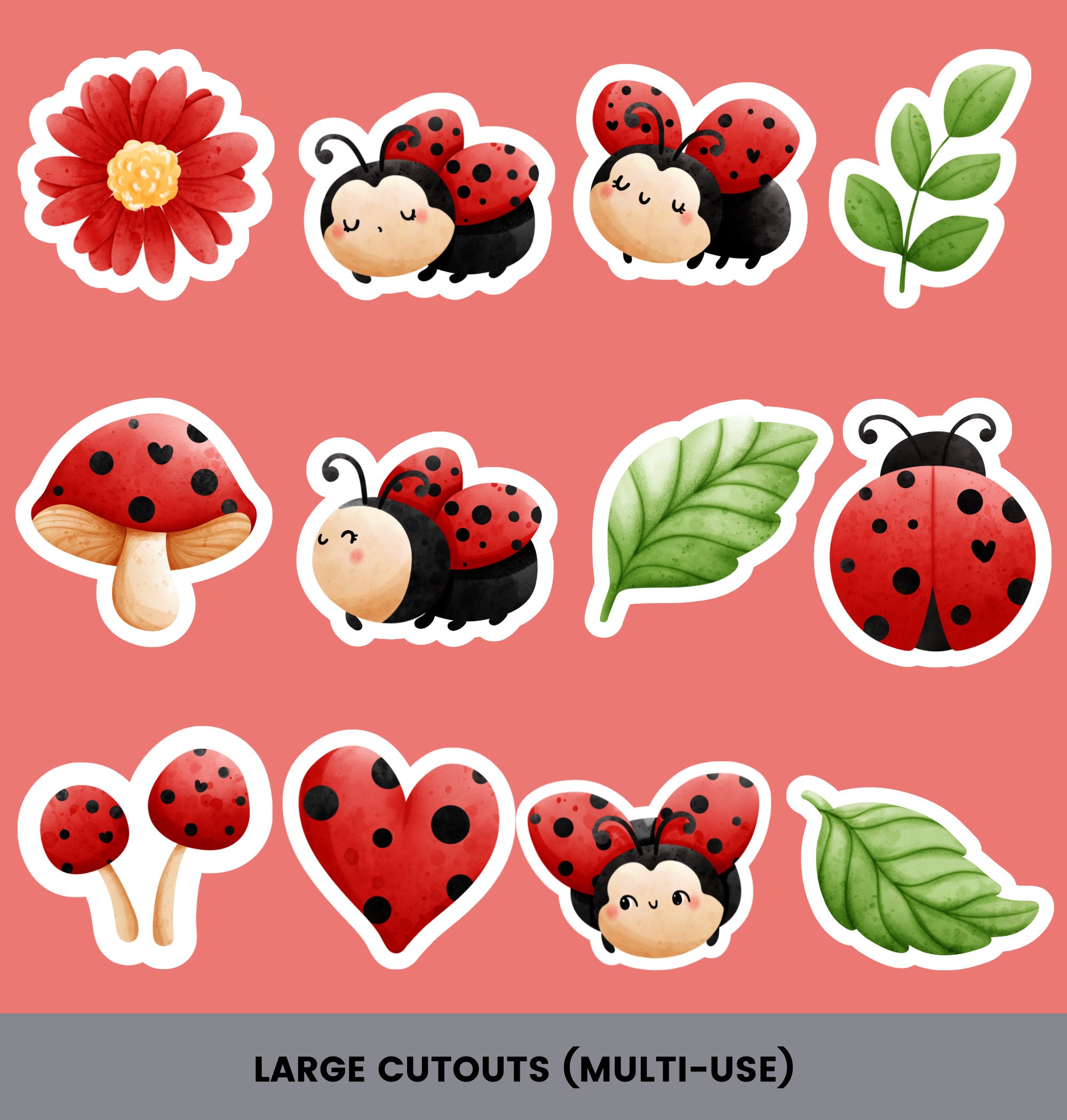 Ladybug Printable Cake Topper Decor Centerpiece or Digital Instant ...