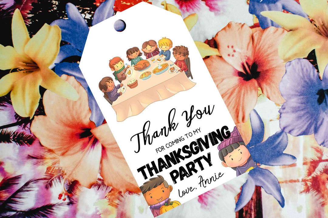 Editable Thanksgiving Dinner Party Family Time Favor Tags - Etsy