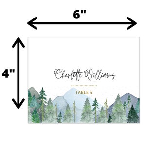 Editable Woods Mountain Pine Trees Table Numbers Place Cards Printable ...