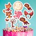 Werewolf Girls Halloween Printable Cake Topper Table Decor Digital ...