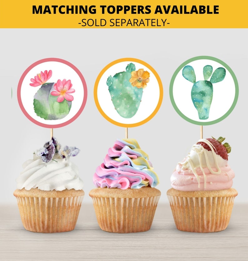 Succulents Cactus Happy Birthday Banner Flags Printable - Etsy