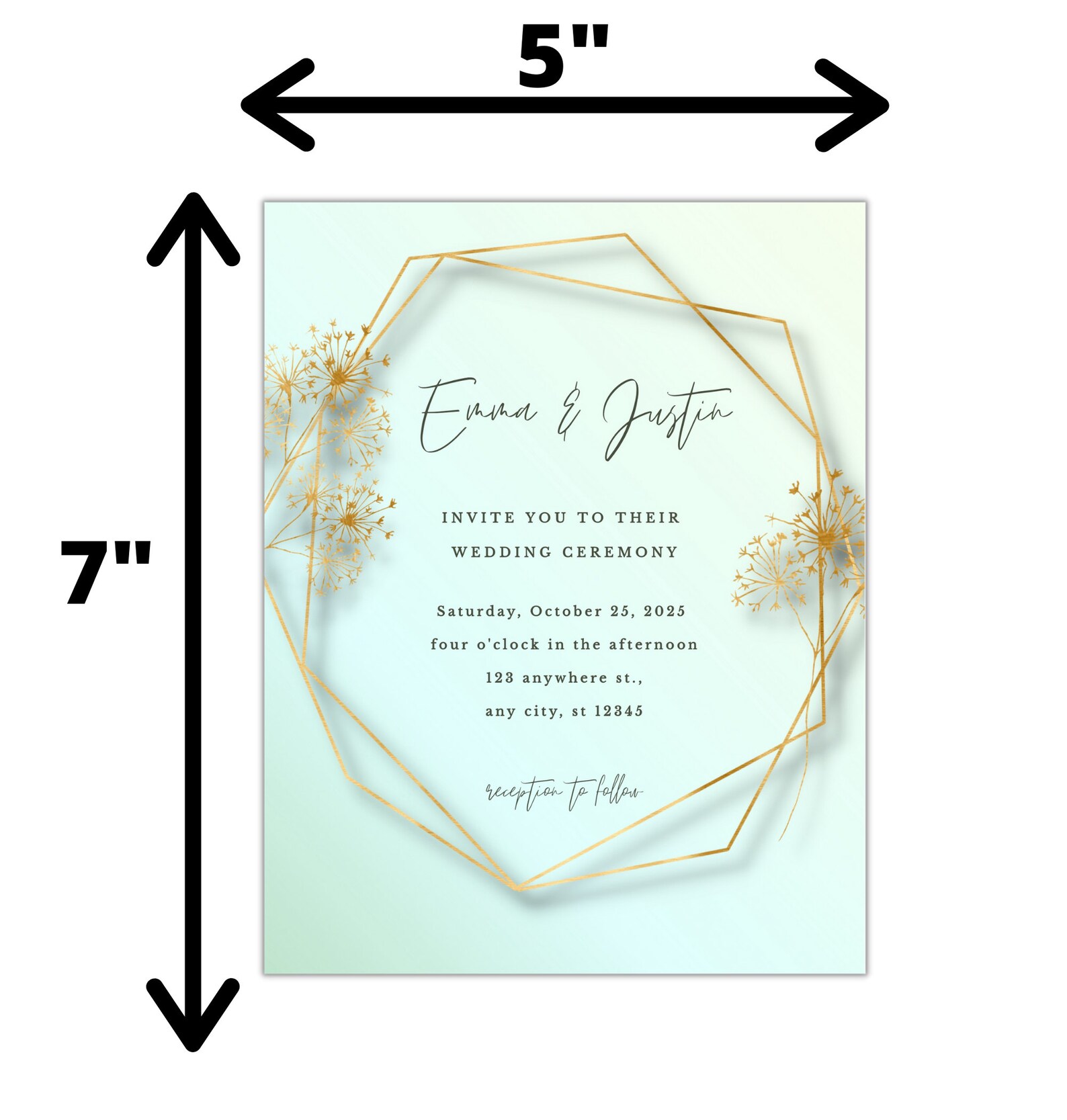 Editable Gold Foil Invitation Card Custom Personalized Digital - Etsy ...